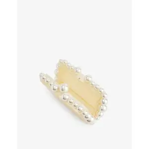 Cult Gaia Eos Faux-pearl And Acrylic Clutch - Ivory