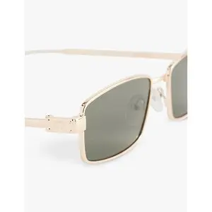 Le Specs Bizarro Rectangular Sunglasses - Bright Gold/clear