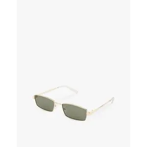 Le Specs Bizarro Rectangular Sunglasses - Bright Gold/clear