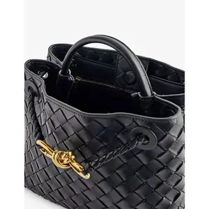 Bottega Veneta Andiamo Leather Tote Bag - Black-m Brass-black