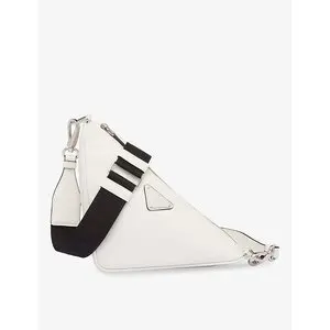 Prada Triangle Leather Shoulder Bag - White