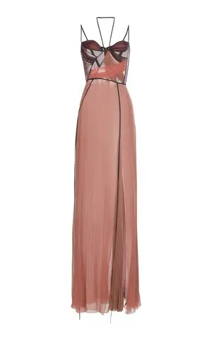 NENSI DOJAKA Mae Draped Silk Gown
