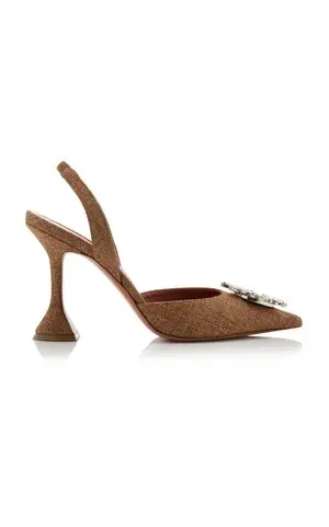 Amina Muaddi Begum Canvas Slingback Pumps