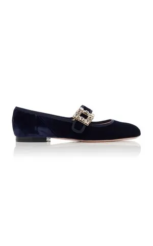 ROGER VIVIER Tres Vivier Velvet Flats