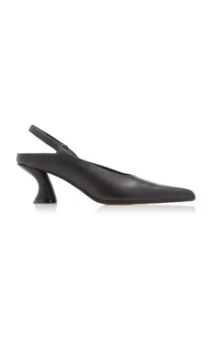 Dries Van Noten Leather Slingback Pumps With Sculptural Heel