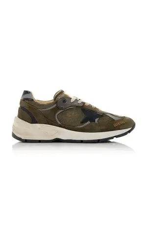 GOLDEN GOOSE Running Dad Suede Sneakers - Olive
