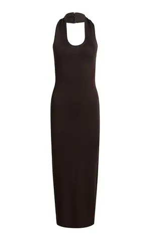 Khaite Coraline Knit Halter Maxi Dress