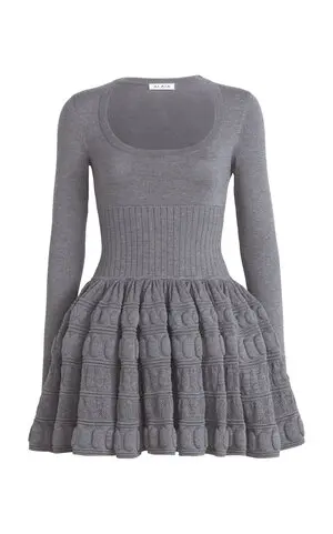 Alaïa Knit Wool-blend Mini Dress