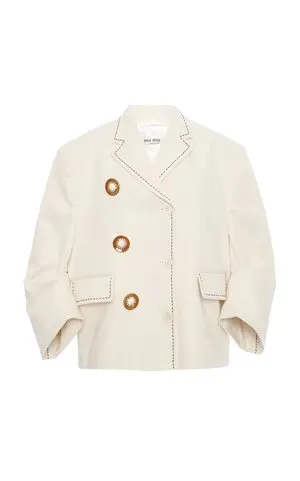 Miu Miu Embroidered Cady Jacket - Neutral