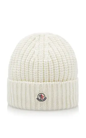 Moncler Knit Beanie - White