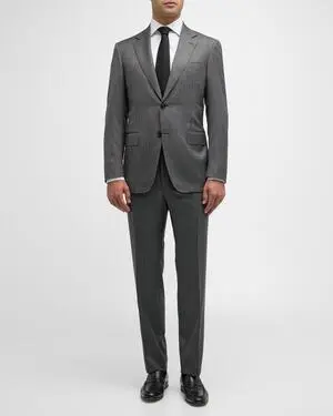 Canali 150s Wool Tic Suit - Grey