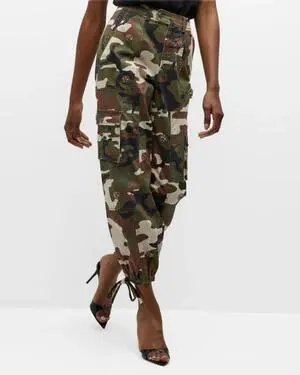 Cinq À Sept Love Camo Zola Embellished Twill Pants - Classic Multi