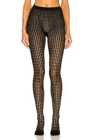 Alaïa Lace Stretch Viscose Tights - Noir