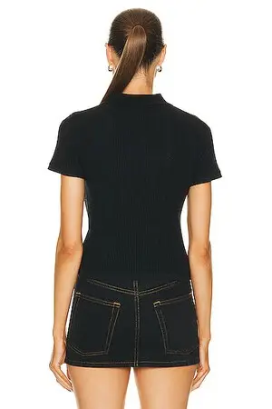 Guest In Residence Shrunken Cashmere Polo Top - Black