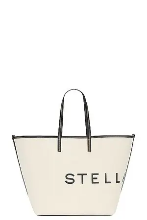 Stella McCartney Salt And Pepper Canvas Tote Bag