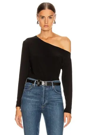 Norma Kamali Long Sleeve Drop Shoulder Top