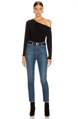 Norma Kamali Long Sleeve Drop Shoulder Top