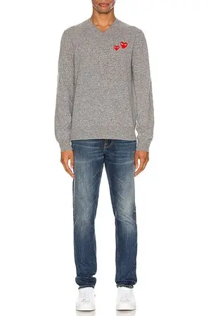 Play Comme Des Garcon Multi Heart Pullover Sweater