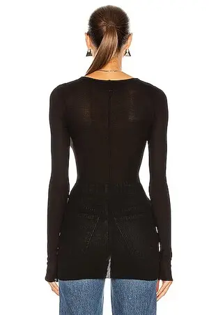 Enza Costa Rib Viscose-blend Long Sleeve Top