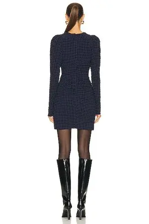 GANNI Stretch Seersucker Mini Dress