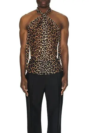 Saint Laurent Print Marcel Cravate Top