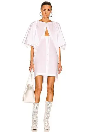 Alaïa Sleeveless Hooded Dress - Blanc