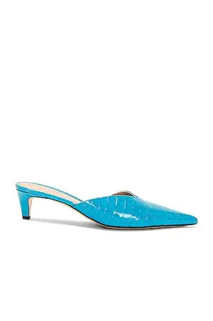Bottega Veneta Punta Mule Pump In Croc-embossed Leather