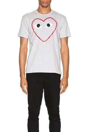 Play Comme Des Garcon Heart Logo Tee - Grey