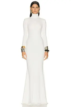 Saint Laurent Maxi Dress Naturel