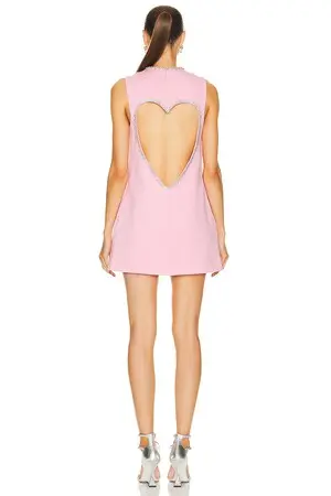 AREA Crystal Heart Back Dress