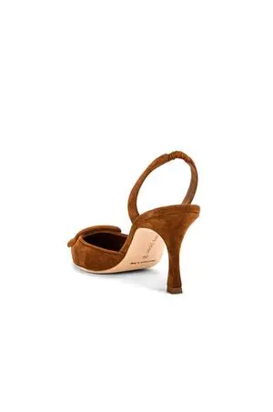 Manolo Blahnik May 70 Suede Slingback - Brown
