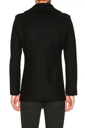 SCHOTT Slim Fit Pea Coat - Navy