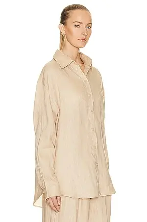 AEXAE Linen Woven Shirt - Beige