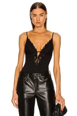 FLEUR DU MAL Charlotte Lace And Recycled Jersey 3-way Bodysuit