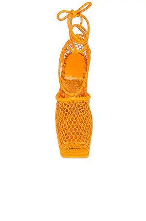Bottega Veneta Stretch Lace-up Espadrilles - Tangerine