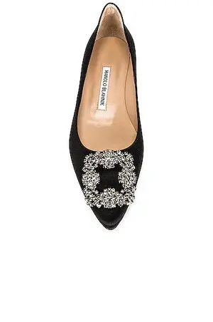 Manolo Blahnik Hangisi 10 Flat - Black