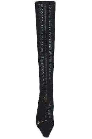 Saint Laurent Oxalis Mesh And Leather High Heel Boots