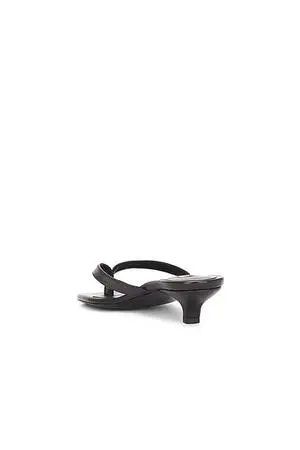 TOTEME Leather Kitten Heel Flip Flop Sandals - Black