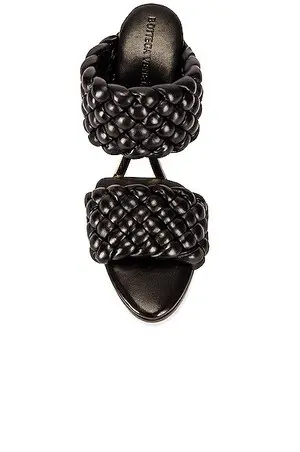Bottega Veneta Lido Woven Leather Sandals - Black