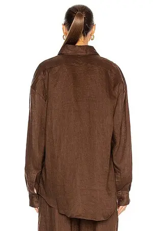 AEXAE Linen Woven Shirt - Brown