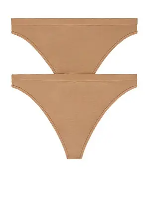 Wolford Individual Thong 2 Pack - Macchiato