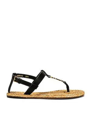 Saint Laurent Cassandra Flat Sandals With Hardware