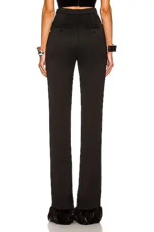 Saint Laurent Tailored Feather Hem Pants