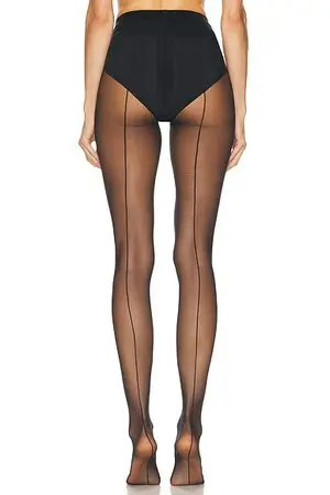 Wolford Individual 10 Back Seam Polyamide-blend Tights - Black