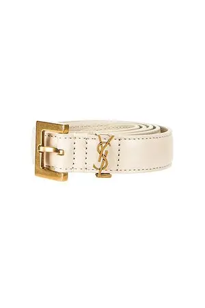 Saint Laurent Cassandre Belt - Crema Soft