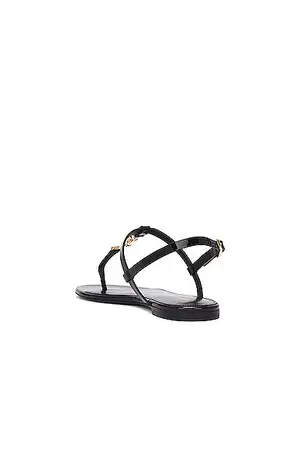 Saint Laurent Cassandra Flat Sandal - Noir