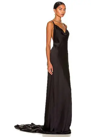 Norma Kamali Cross Back Bias Gown