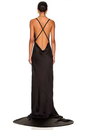 Norma Kamali Cross Back Bias Gown