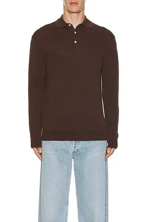 BEAMS Knit Polo - Brown