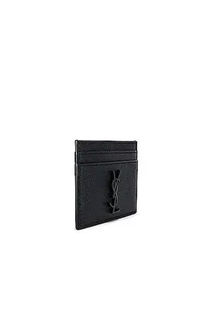 Saint Laurent Monogram Credit Card Holder - Black